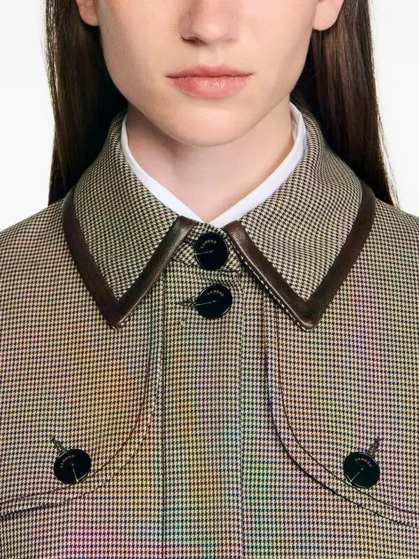 Sandro Check-patterned Trench Coat
