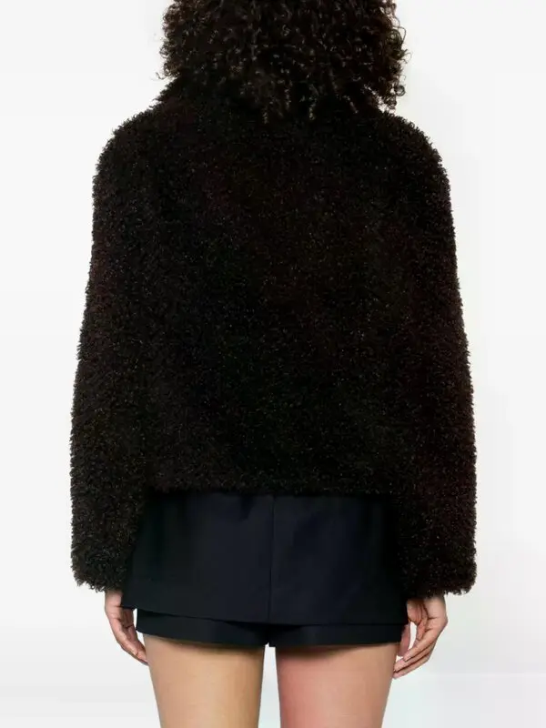 Maje Faux-fur Jacket - Dark Brown
