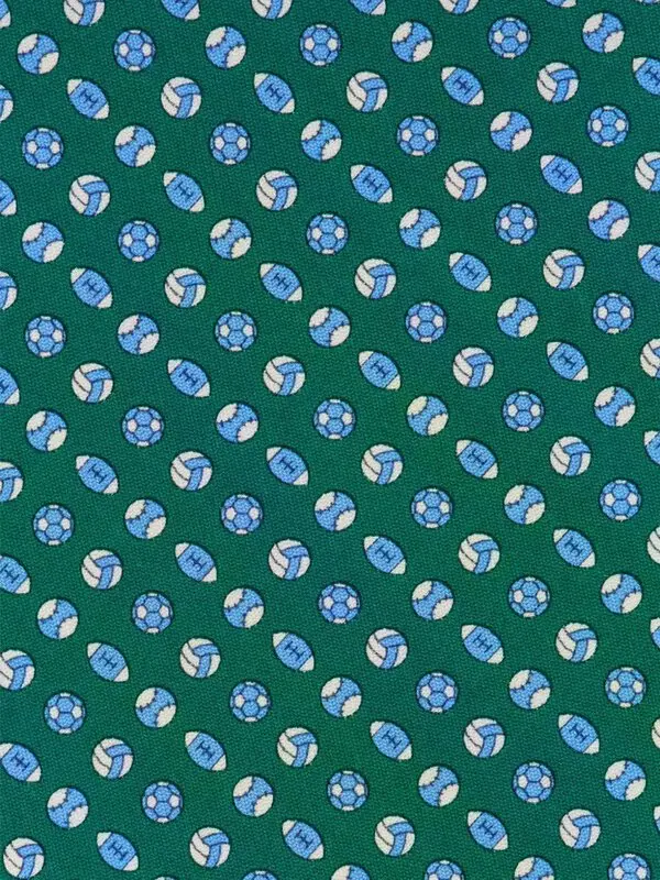 FERRAGAMO Printed Silk Neck Tie - Green