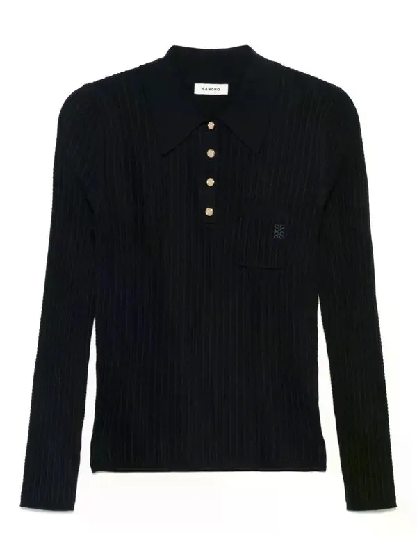 Sandro Knitted Polo Shirt