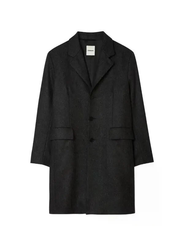 Sandro Wool Broadcloth Coat - Grey