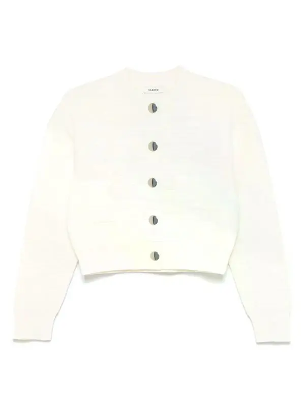 Sandro Crew-neck Cardigan - Neutrals