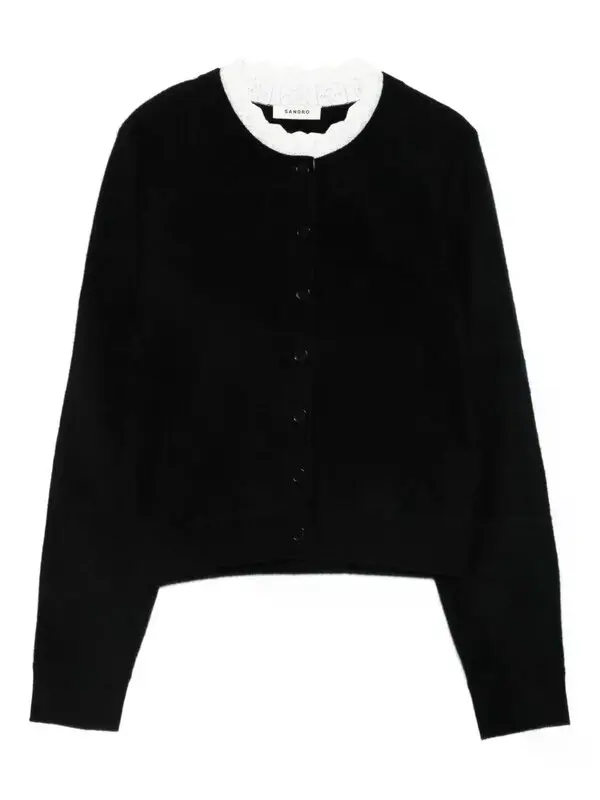 Sandro Buttoned Ruffle-trim Cardigan