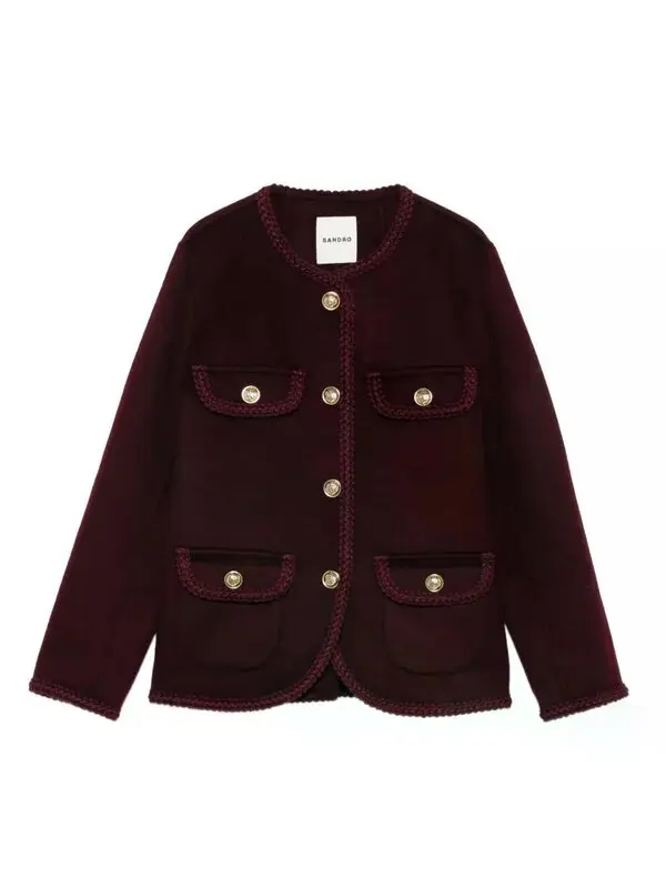 Sandro Fitted Wool-blend Jacket - Red