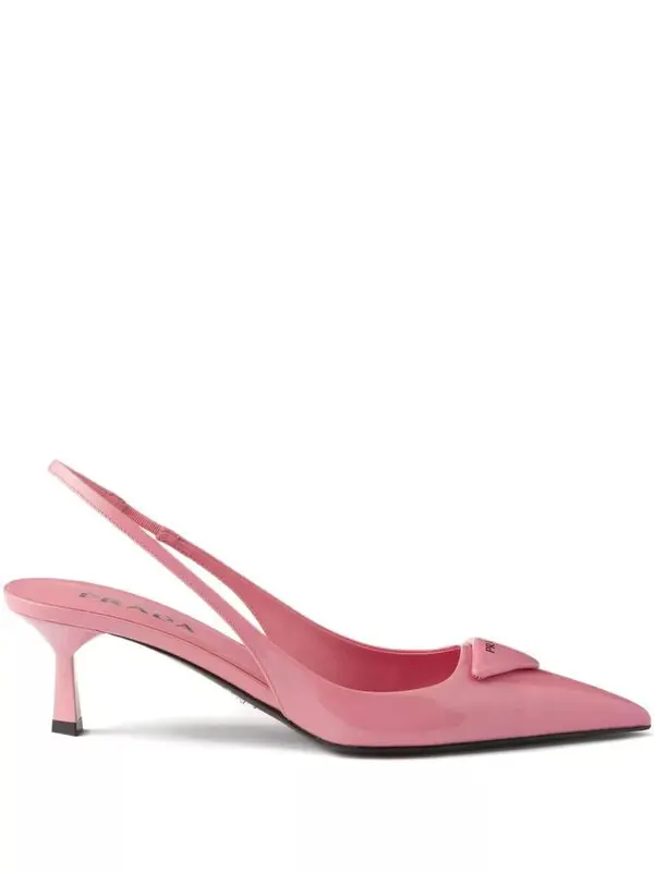 Prada 55mm Triangle-logo Slingback Pumps