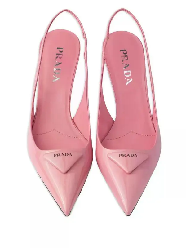 Prada 55mm Triangle-logo Slingback Pumps