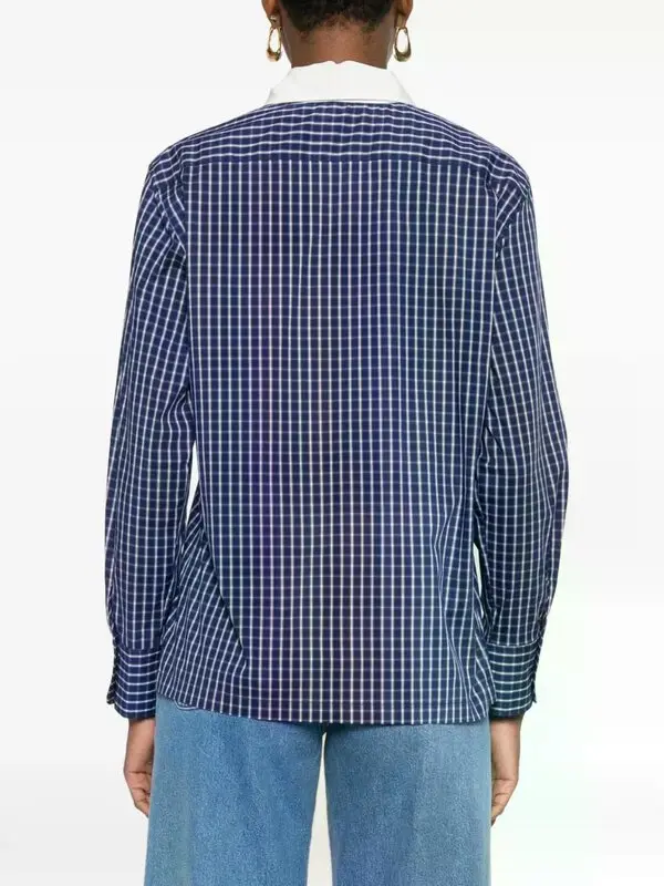 Sandro Checked Tie-neck Blouse