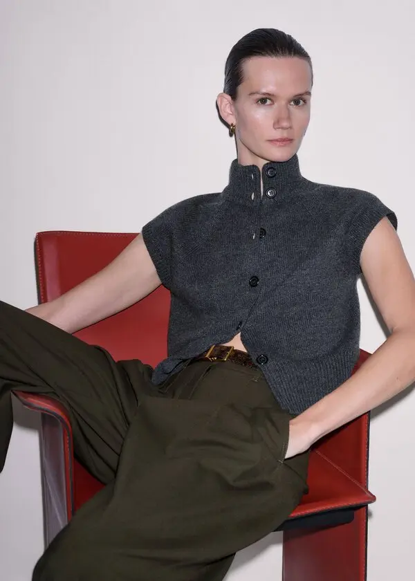 ME+EM High Neck Relaxed Vest - Grey
