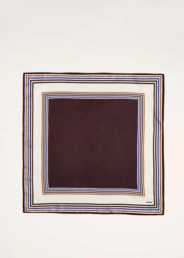 ME+EM Multi Border Scarf - Chocolate Multi
