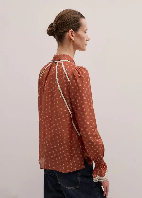 ME+EM Spaced Paisley Motif Print Blouse