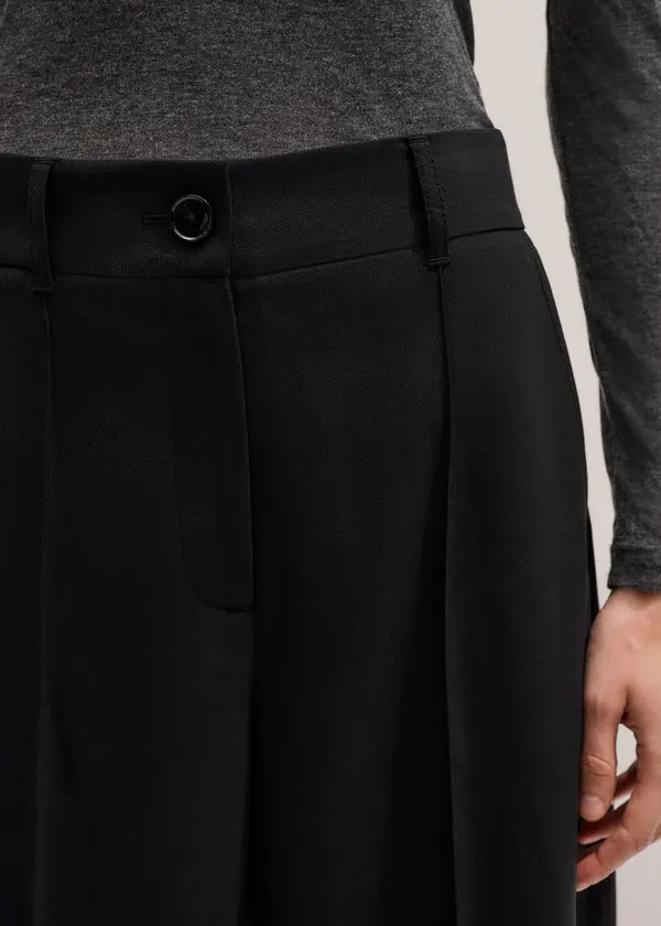 ME+EM Pintuck Tapered Trouser - Black