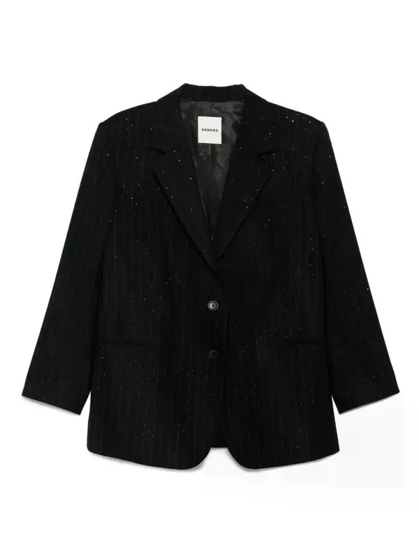 Sandro Pinstripe Metallic Blazer