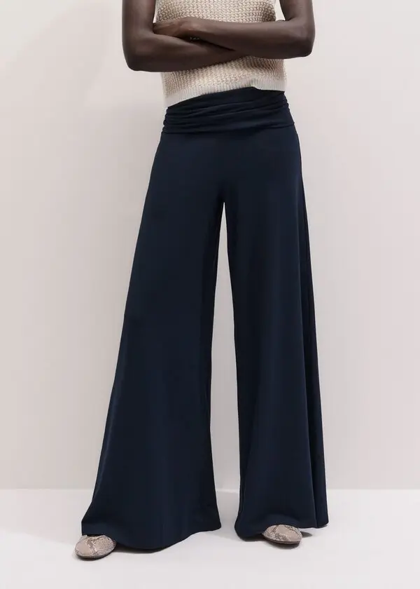 ME+EM Super Wide Leg Palazzo Pant - Navy
