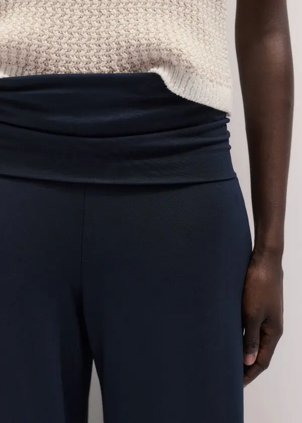 ME+EM Super Wide Leg Palazzo Pant - Navy