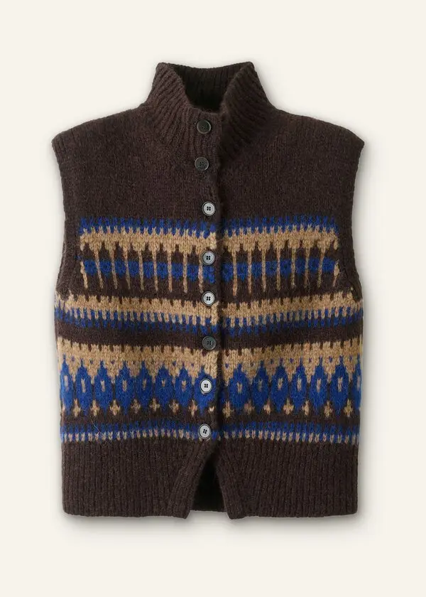 ME+EM Button-through Relaxed Jacquard Vest