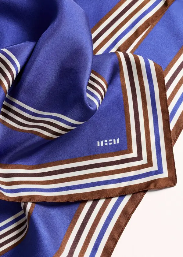 ME+EM Multi Border Scarf - Blue Multi