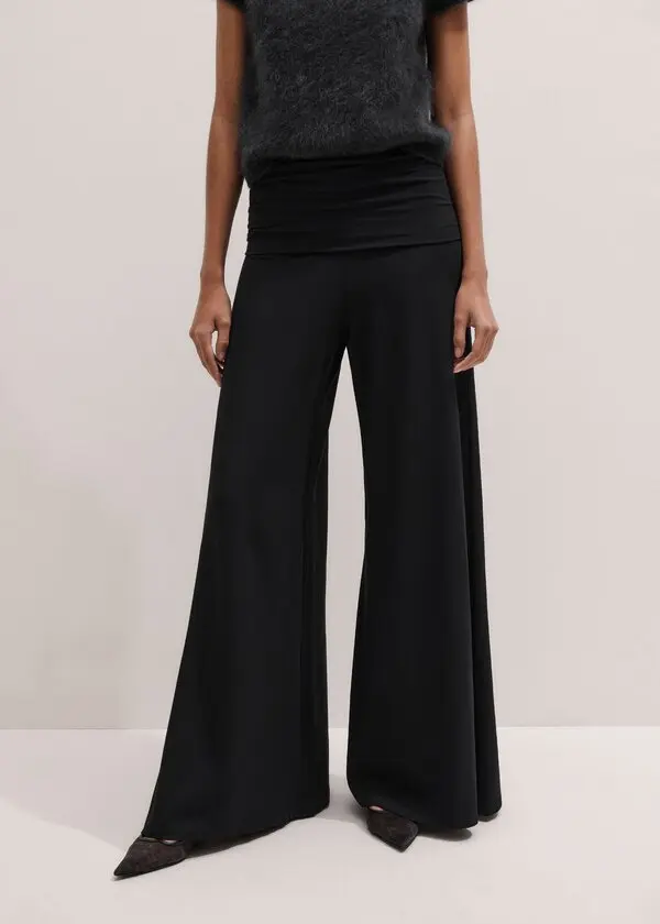 ME+EM Wide Leg Palazzo Pants - Black