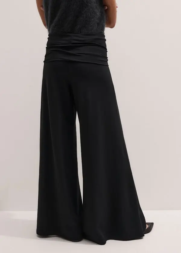 ME+EM Wide Leg Palazzo Pants - Black