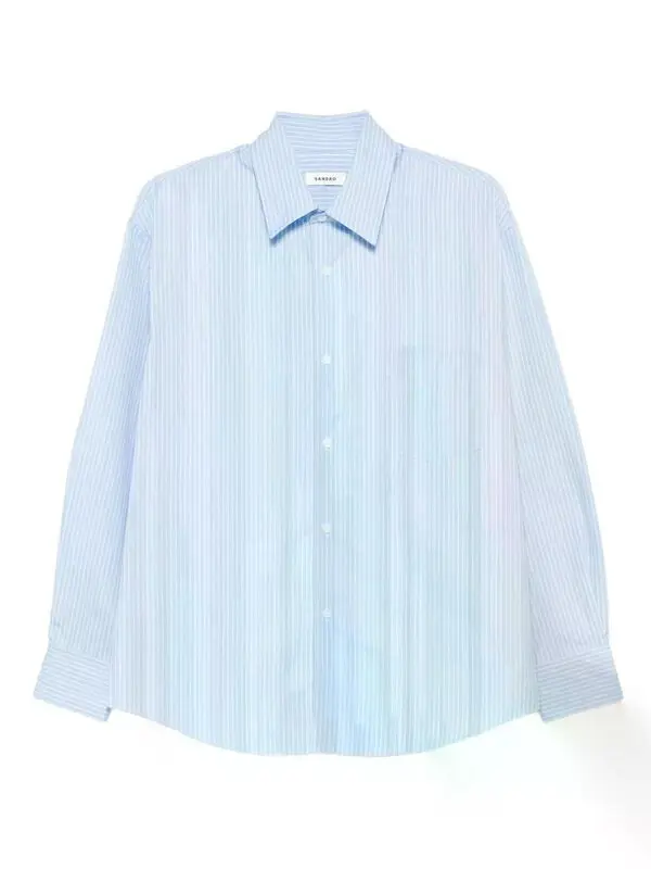 Sandro Striped Cotton Shirt - Blue
