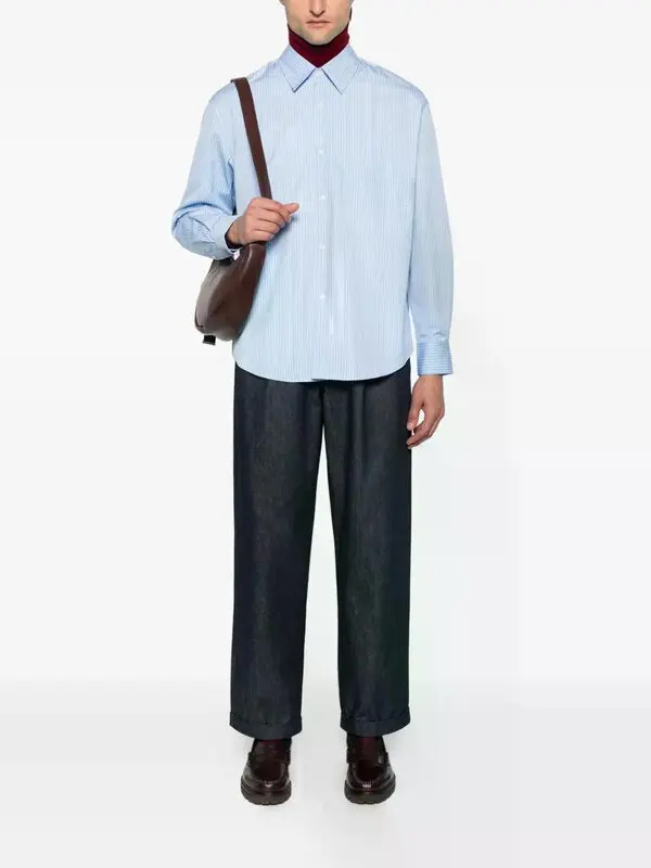 Sandro Striped Cotton Shirt - Blue