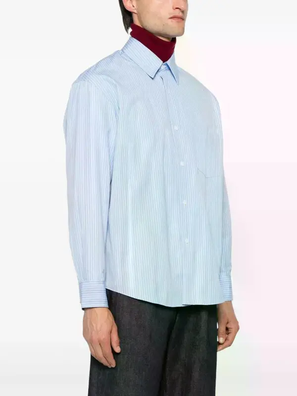 Sandro Striped Cotton Shirt - Blue