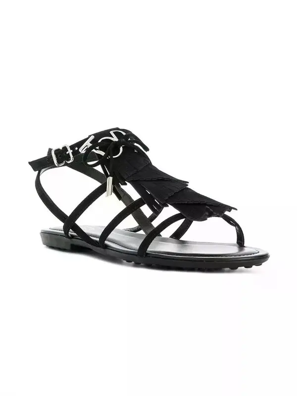 TOD'S Fringed Multi-strap Sandals