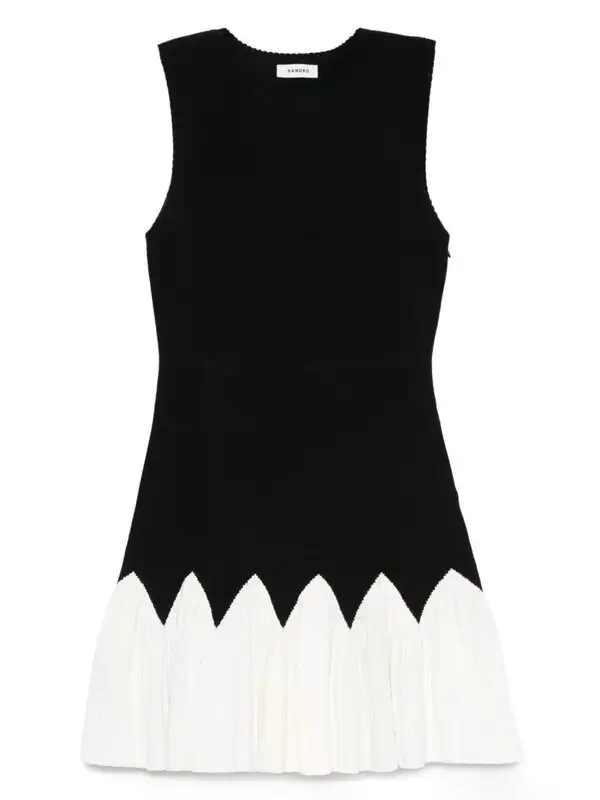 Sandro Two-tone Knit Mini Dress - Black