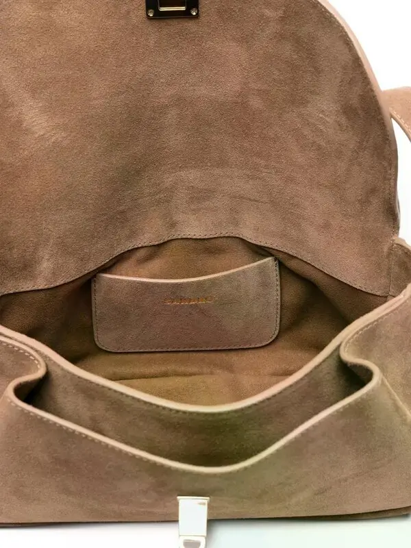 Sandro Le Mambo Suede Shoulder Bag - Neutrals