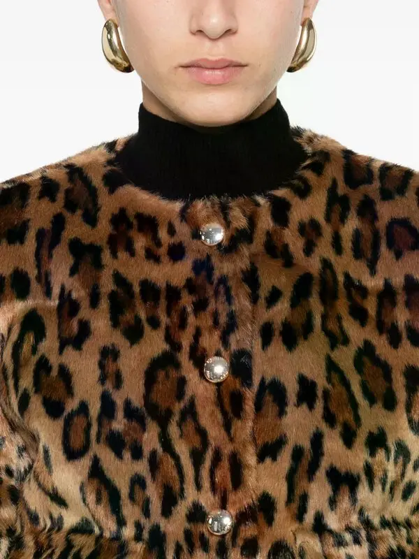 Maje Leopard-print Jacket - Brown