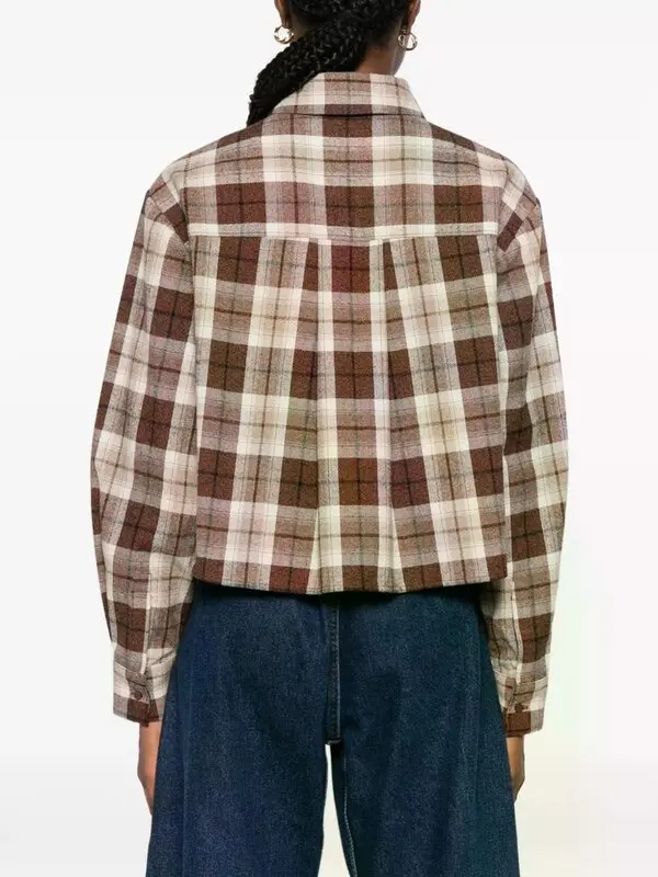 Maje Embellished Check-pattern Shirt