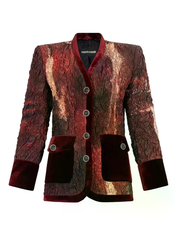 Roberto Cavalli Fitted Silk Jacket