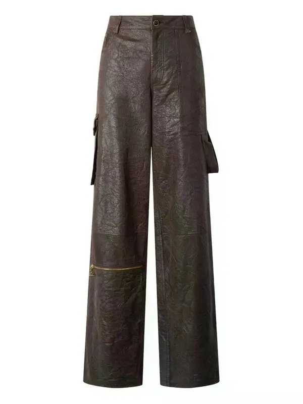 Roberto Cavalli Leather Cargo Pants