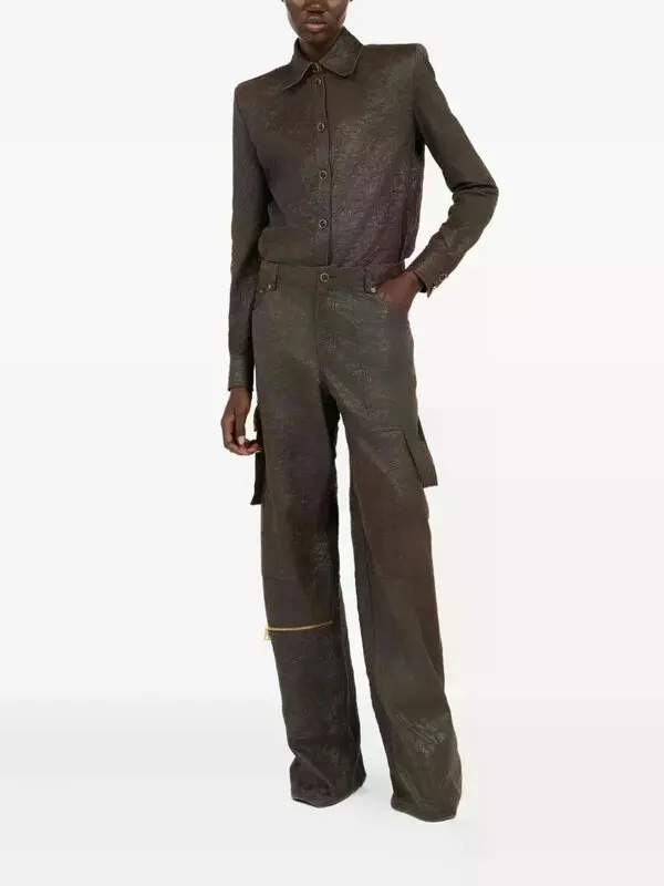 Roberto Cavalli Leather Cargo Pants