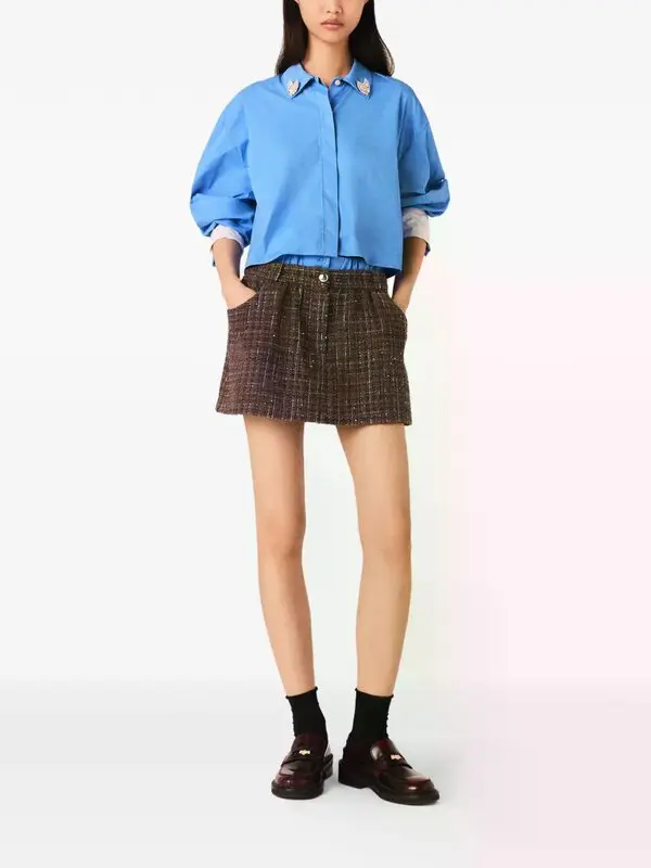 Maje Button Mini Skirt