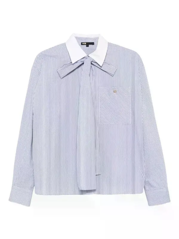 Maje Striped Tie-neck Shirt