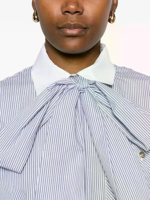 Maje Striped Tie-neck Shirt
