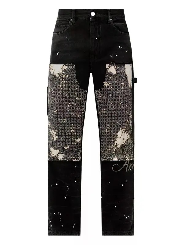 Amiri Bandana-panel Carpenter Jeans - Black