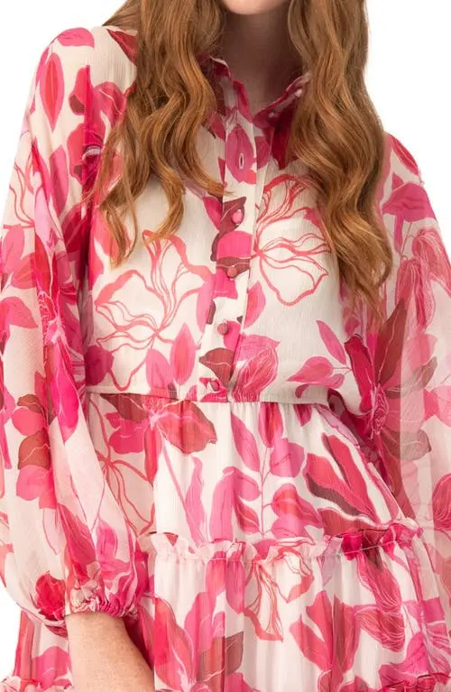 IVONNE Short Floral Print Shirt Dress