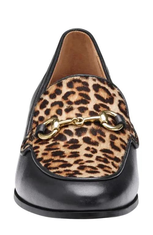 Johnston & Murphy Ali Genuine Calf Hair Bit Loafer - Black Leopard