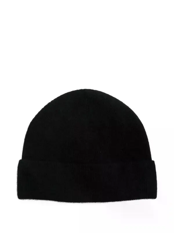 Sandro Cashmere Turn-up Knitted Beanie - Black