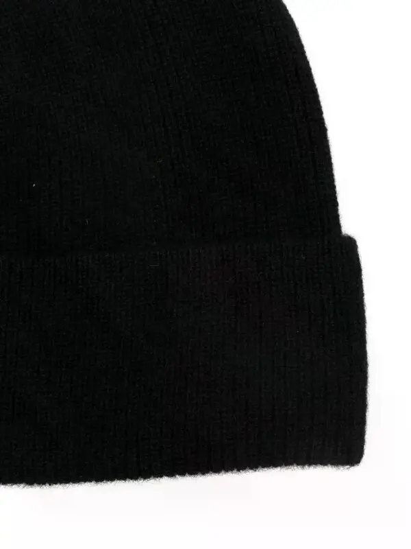 Sandro Cashmere Turn-up Knitted Beanie - Black