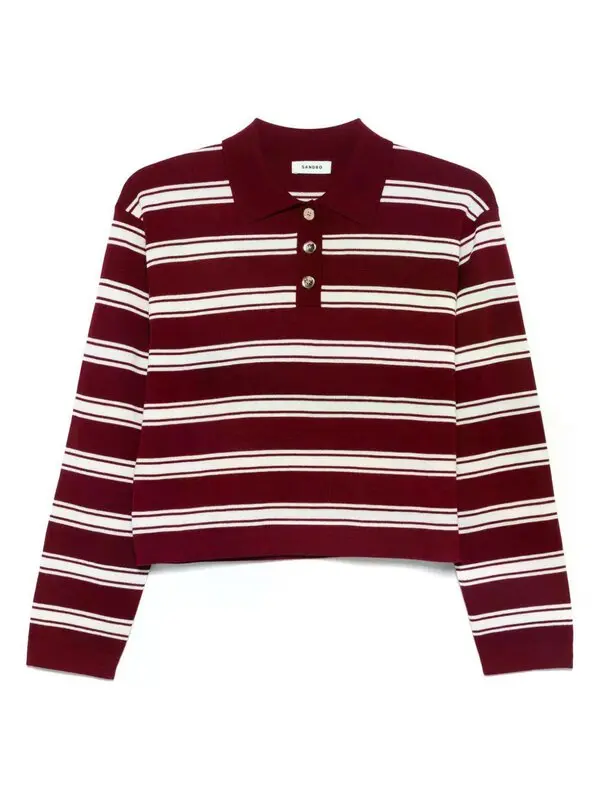 Sandro Striped Polo Top
