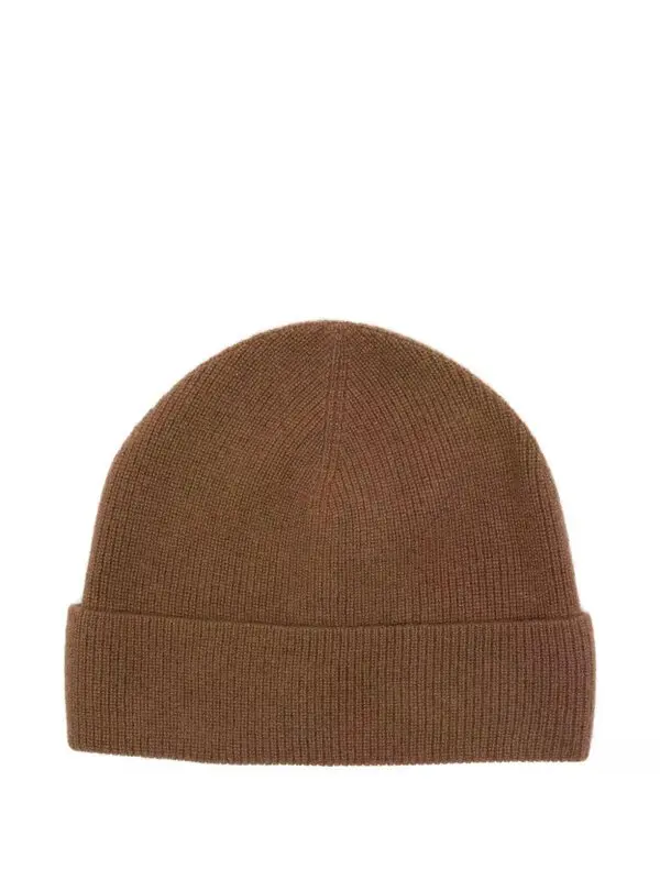 Sandro Cashmere Knitted Beanie - Brown