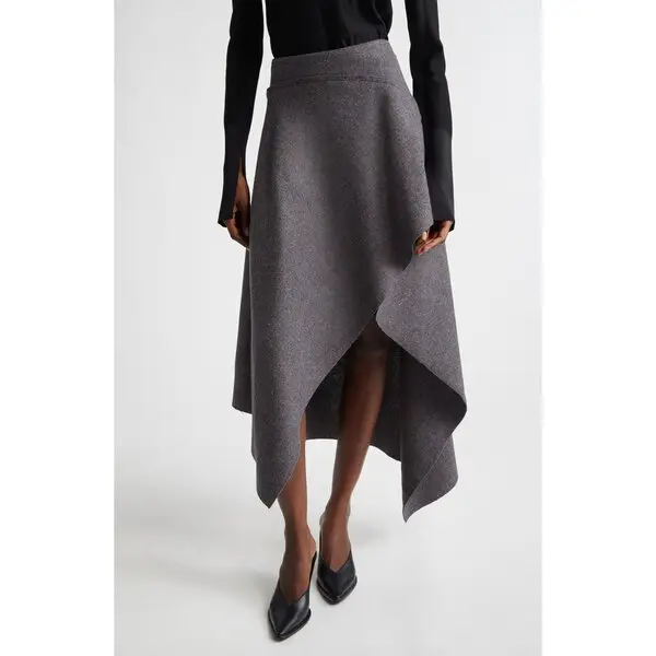 DIOTIMA Belnavis Asymmetric Wool Skirt - Slate