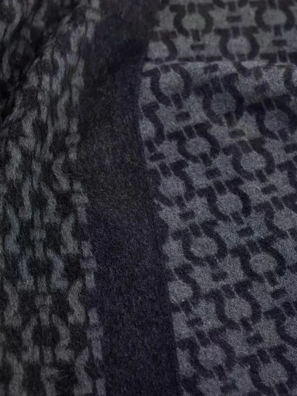 FERRAGAMO Gancini-print Silk Scarf - Grey