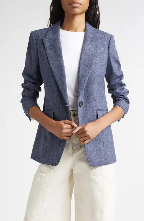 Veronica Beard Vega Wool Dickey Jacket - Blue Melange