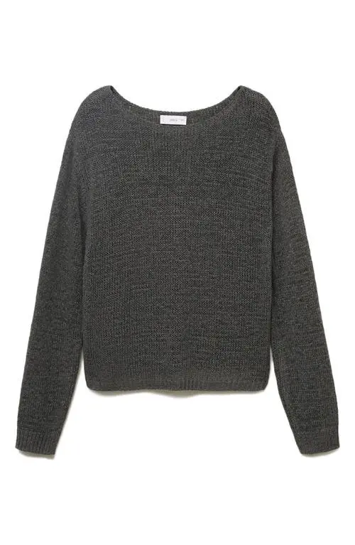 Mango Openwork Boat Neck Sweater