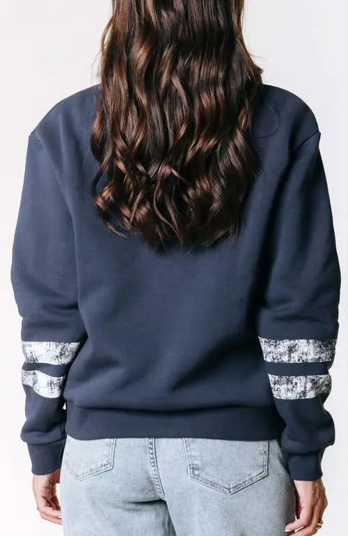 COLOURFUL REBEL Varsity Logo Relaxed Zip Sweat - Navy