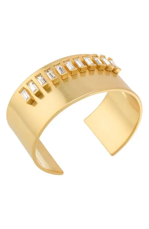 REISS Lyra Linear Crystal Cuff Bracelet - Gold Tone/clear Crystal