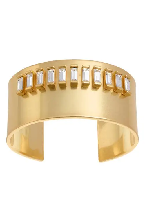 REISS Lyra Linear Crystal Cuff Bracelet - Gold Tone/clear Crystal